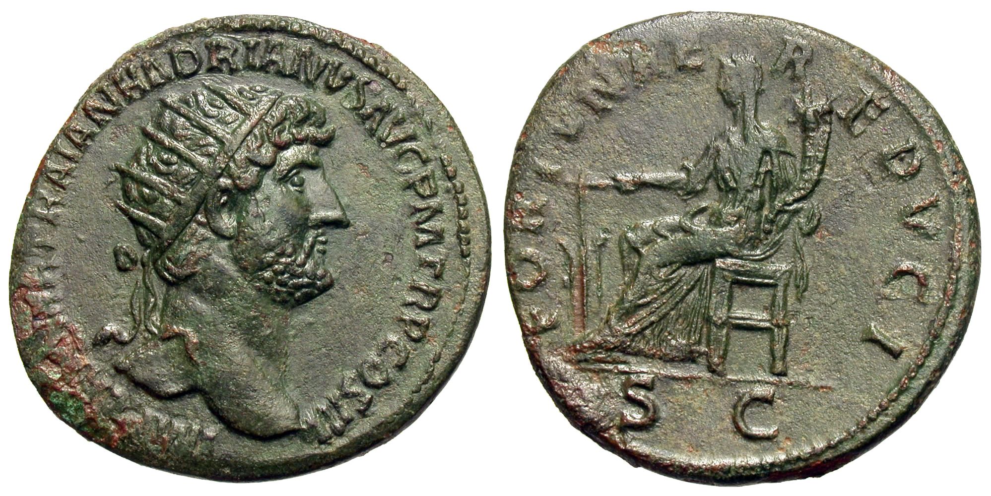 Hadrian. Æ Dupondius. Fortuna Redux. | Roman Imperial Coins