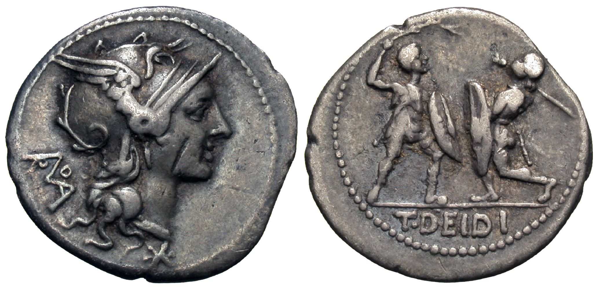 Roman Republic. T. Didius. AR Denarius. Gladiators. | Roman Republican ...