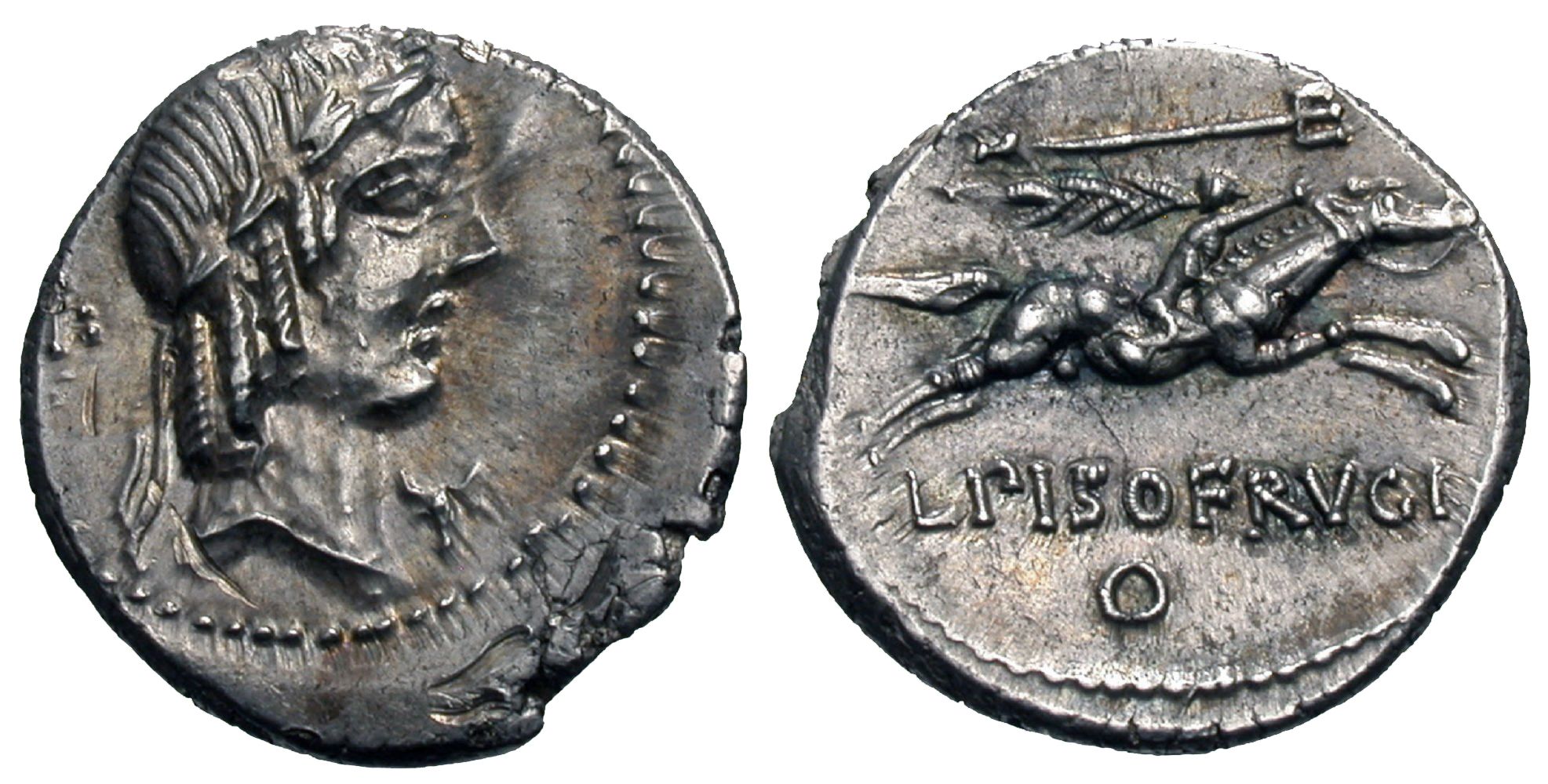 Roman Republic. L. Calpurnius Piso Frugi. AR Denarius. | Roman ...