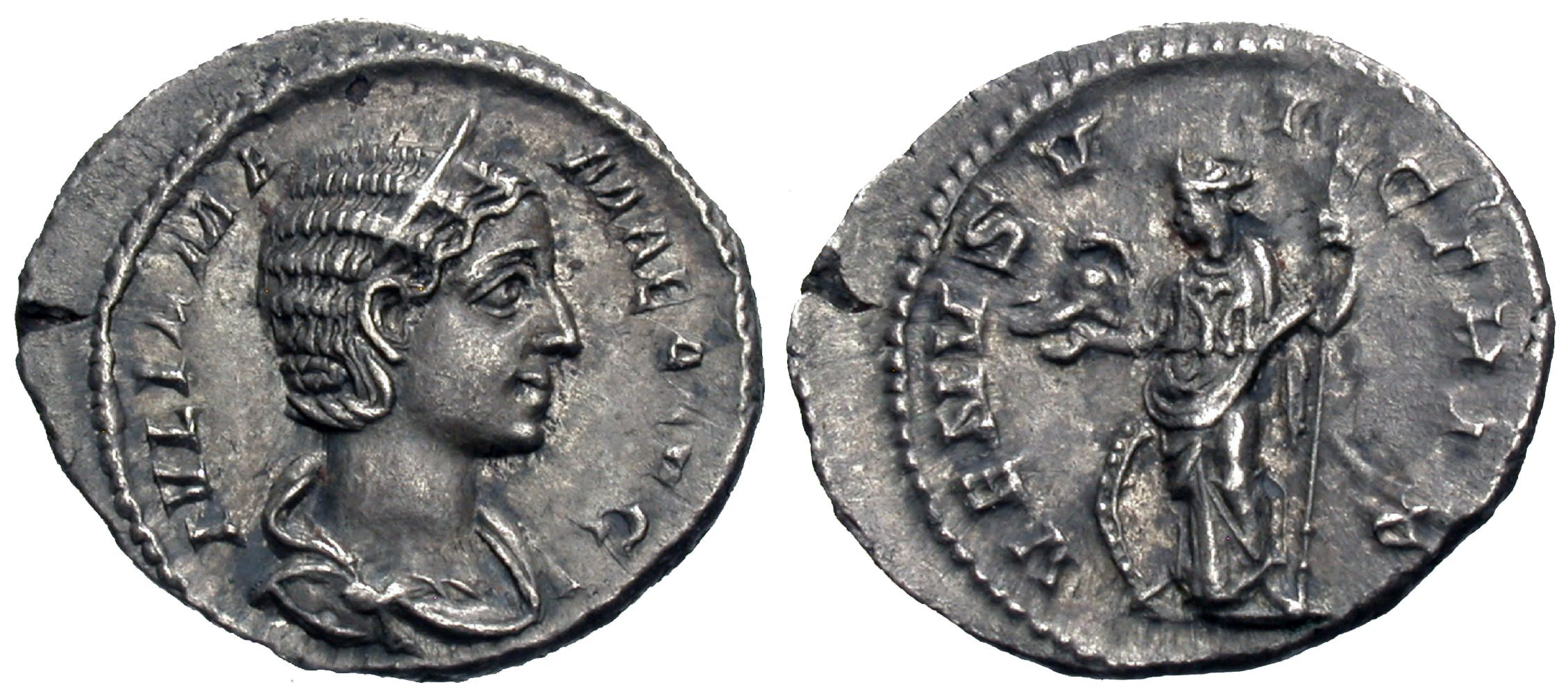 Julia Mamaea. AR Denarius. Venus. | Roman Imperial Coins