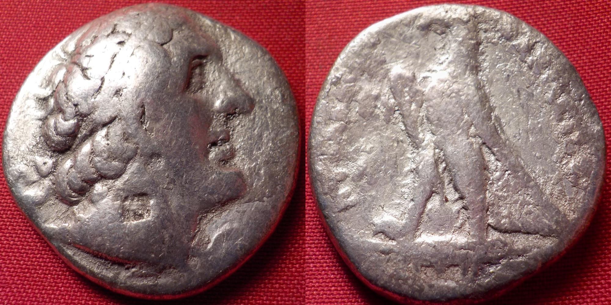 PTOLEMY II PHILADELPHOS AR silver tetradrachm. Eagle on thunderbolt. Svoronos 353.