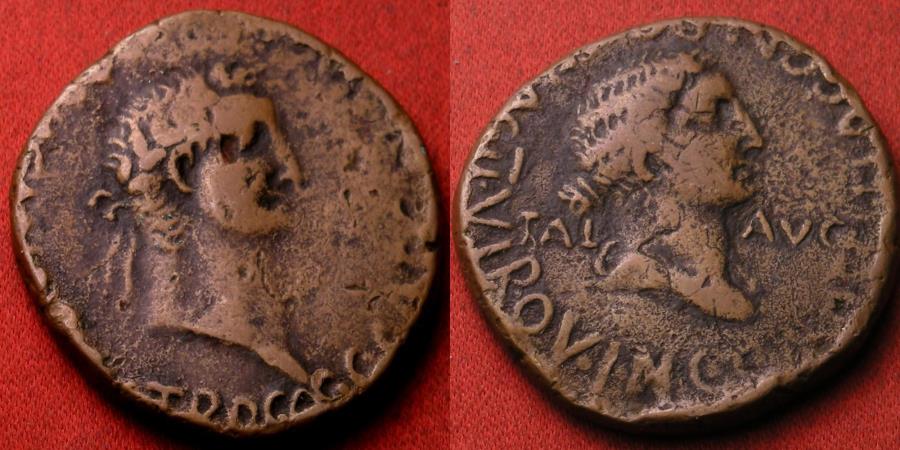 CALIGULA AE 28mm 'as'. Carthago Nova, Spain. Bust of Salus, or Caesonia ...