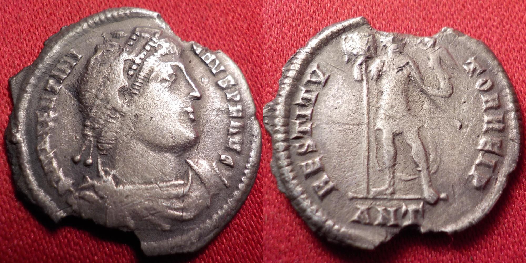 VALENTINIAN I AR silver siliqua. Antioch mint. RESTITVTOR REIP, Emperor ...