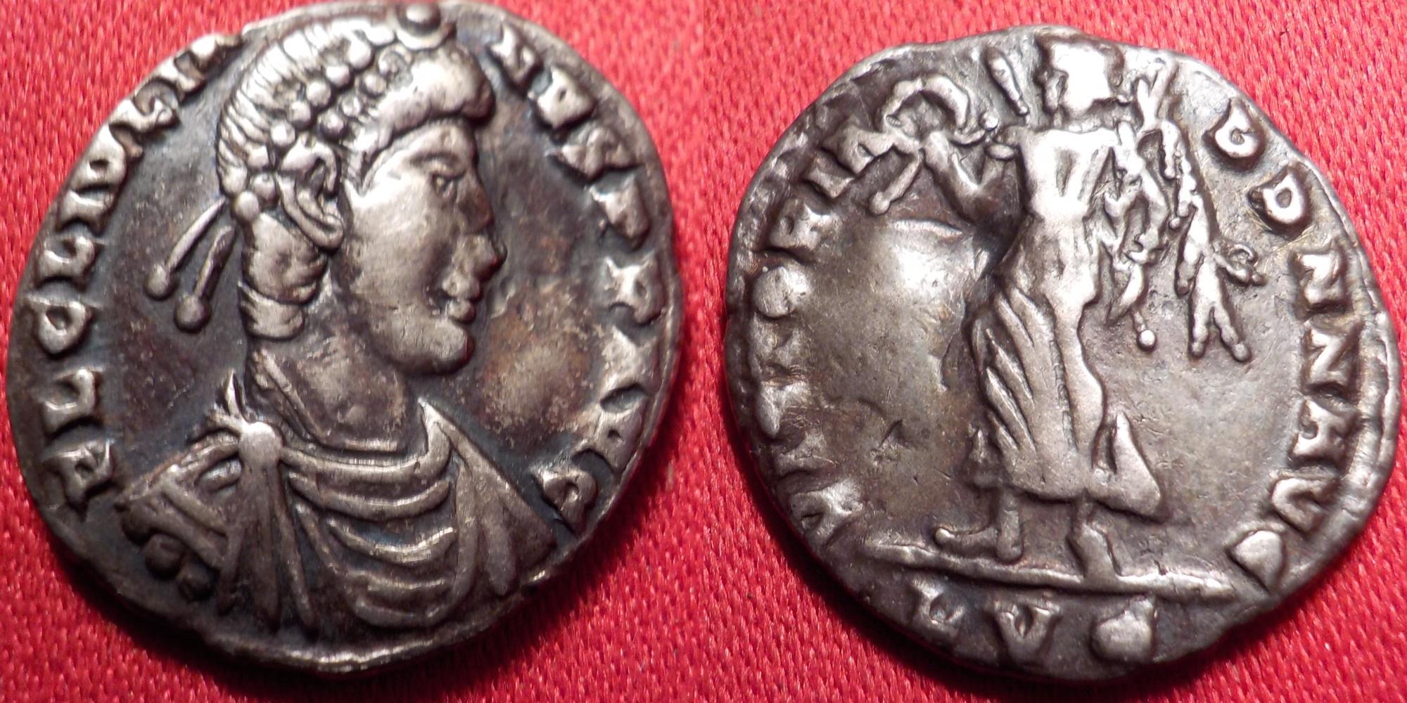 JULIAN II AR silver siliqua. Lugdunum mint. Victory walking left ...