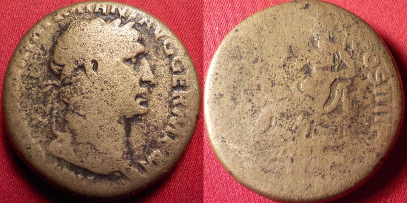 TRAJAN AE sestertius. Pax seated left. Early issue, 101-102 AD.