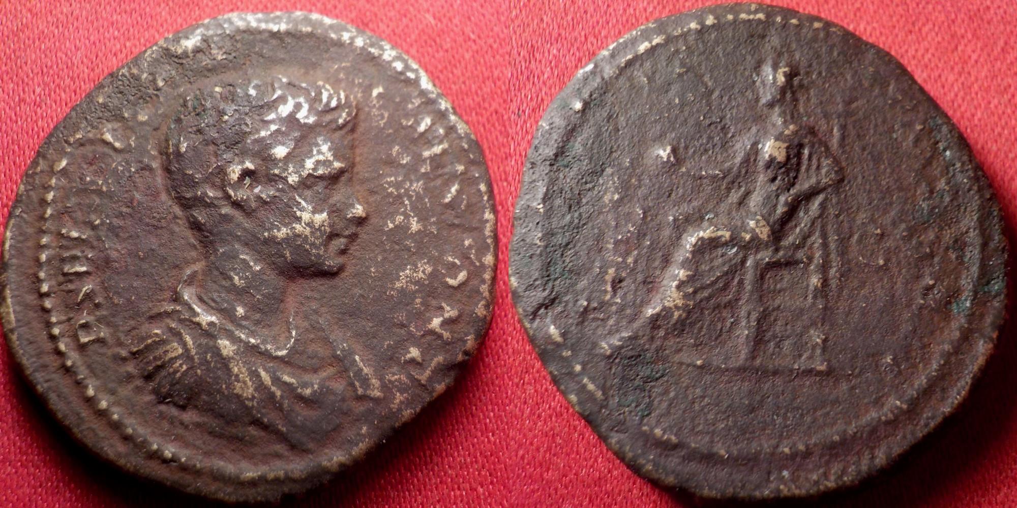 GETA CAESAR AE orichalcum dupondius. Securitas seated left | Roman ...