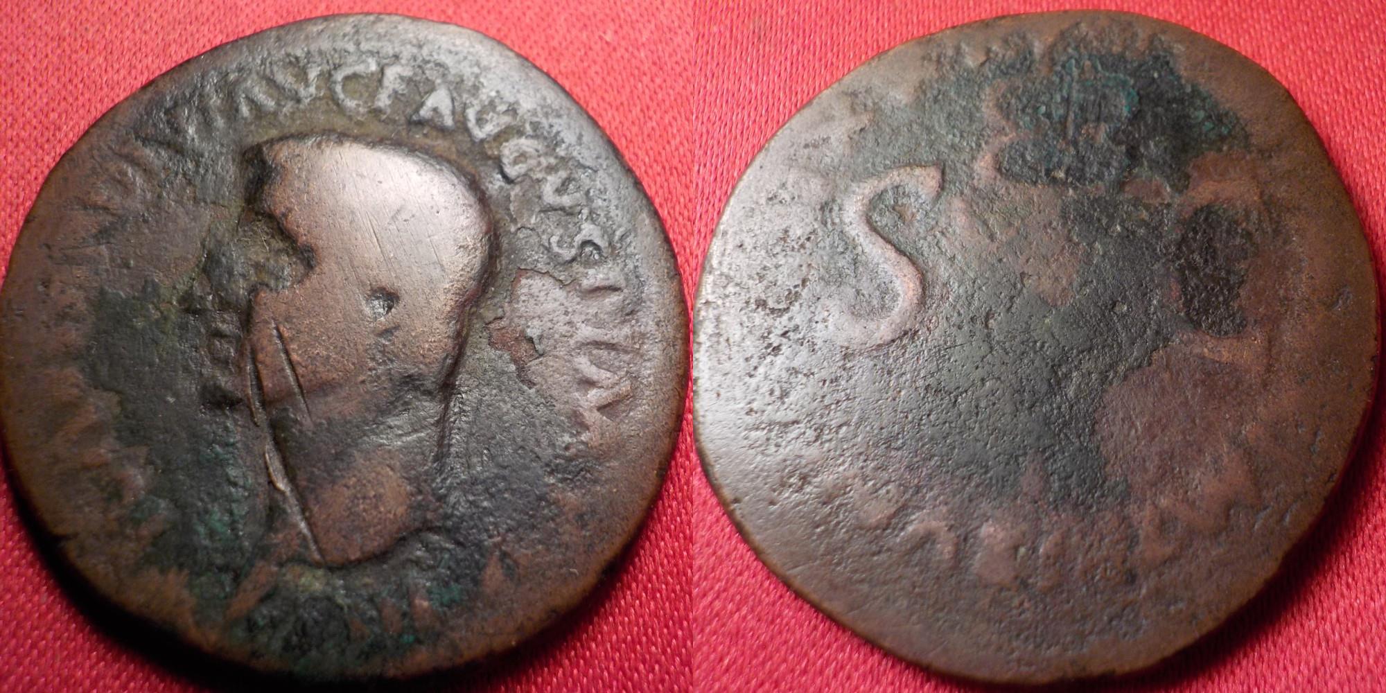 TIBERIUS AE as. Rome, 23-24 AD. Winged caduceus. | Roman Imperial Coins