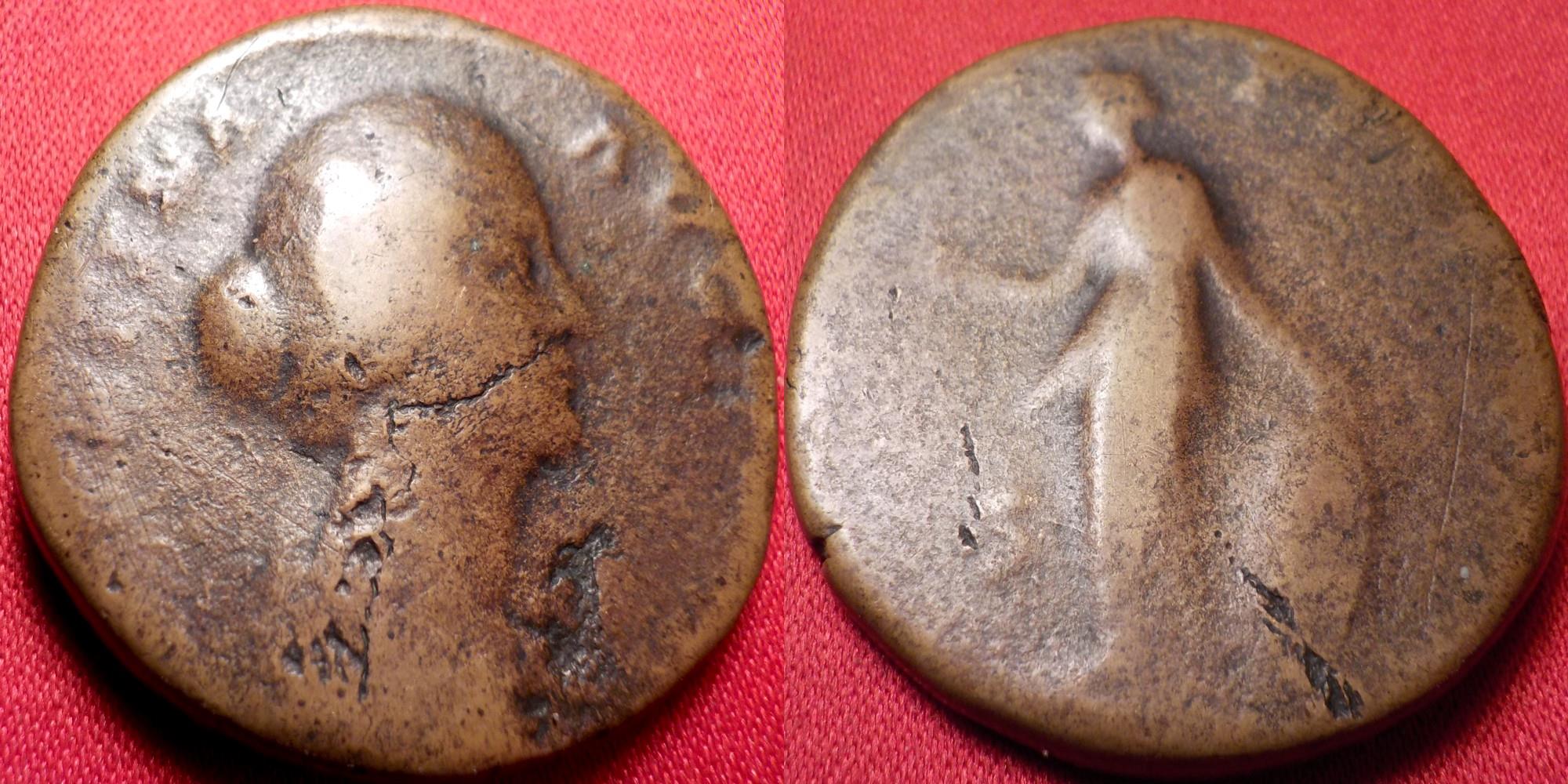 FAUSTINA II JUNIOR AE sestertius. Venus standing, holding Victory, hand ...