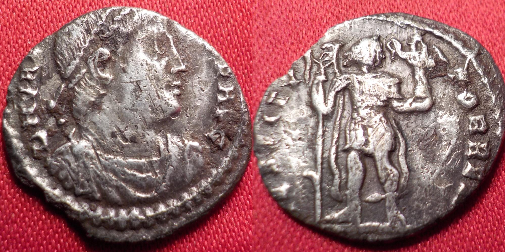 VALENS AR silver siliqua. RESTITUTOR REIP, Emperor standing. | Roman ...