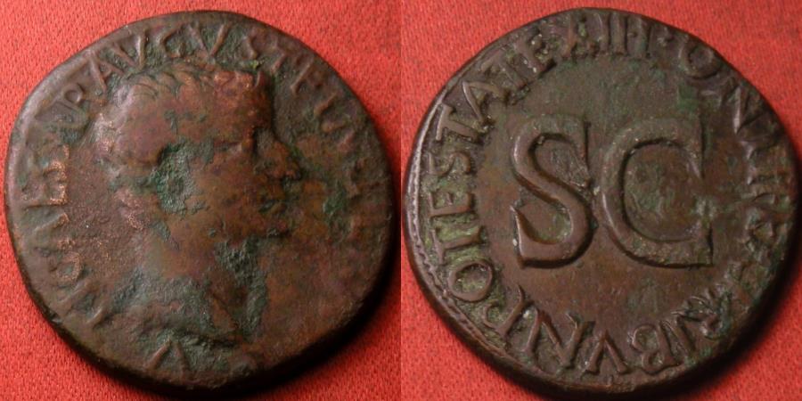 TIBERIUS, as Caesar under Augustus, AE as. Legend around large SC ...