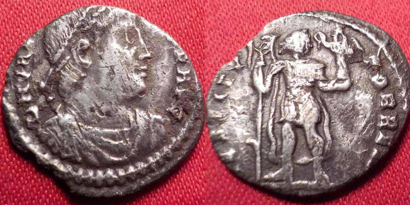 VALENS AR silver siliqua. RESTITUTOR REIP, Emperor standing. | Roman ...