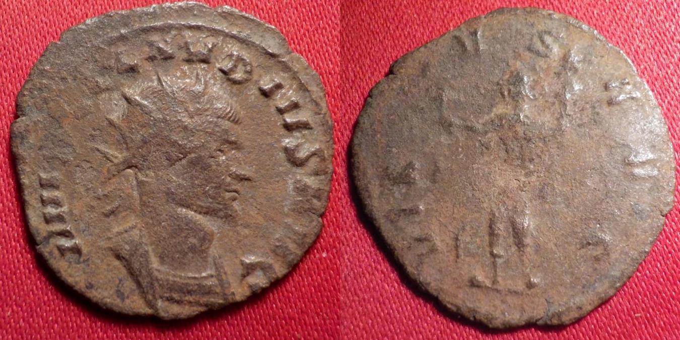 CLAUDIUS II GOTHICUS AE antoninianus. VIRTVS AVG, Mars standing ...