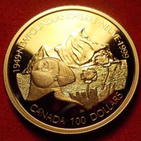 CANADA GOLD. QUEEN ELIZABETH II 1999 $100 dollar gold coin. Celebrating ...