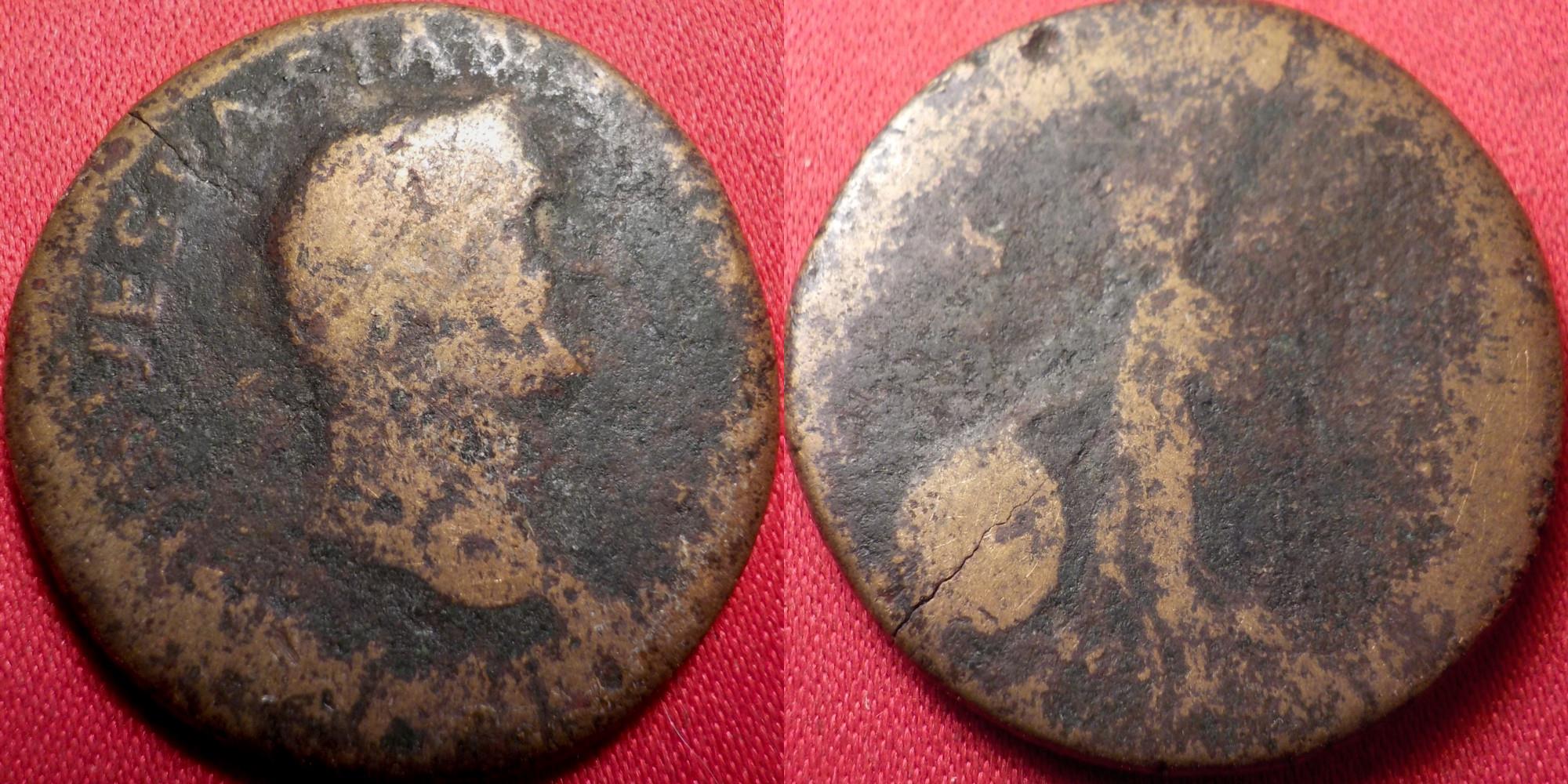 VESPASIAN AE orichalcum as or laureate dupondius. Lugdunum mint, 77-78 ...