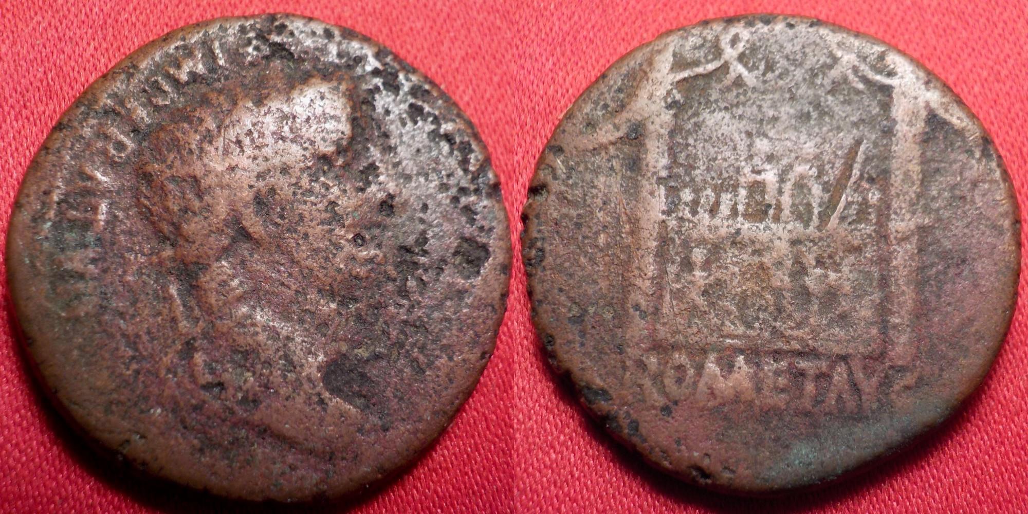 TIBERIUS, as Caesar, AE as. The Altar of Lugdunum, struck 12-14 AD.