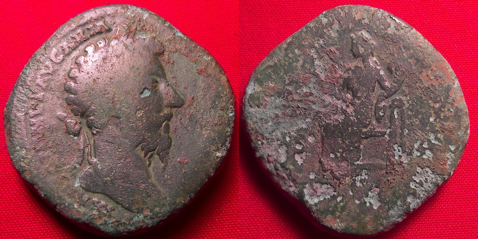 MARCUS AURELIUS AE sestertius. Aequitas seated, holding scales ...