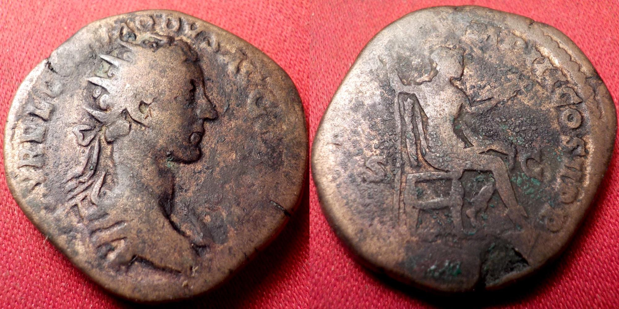 COMMODUS AE orichalcum dupondius. As Co-Augustus with Marcus Aurelius ...