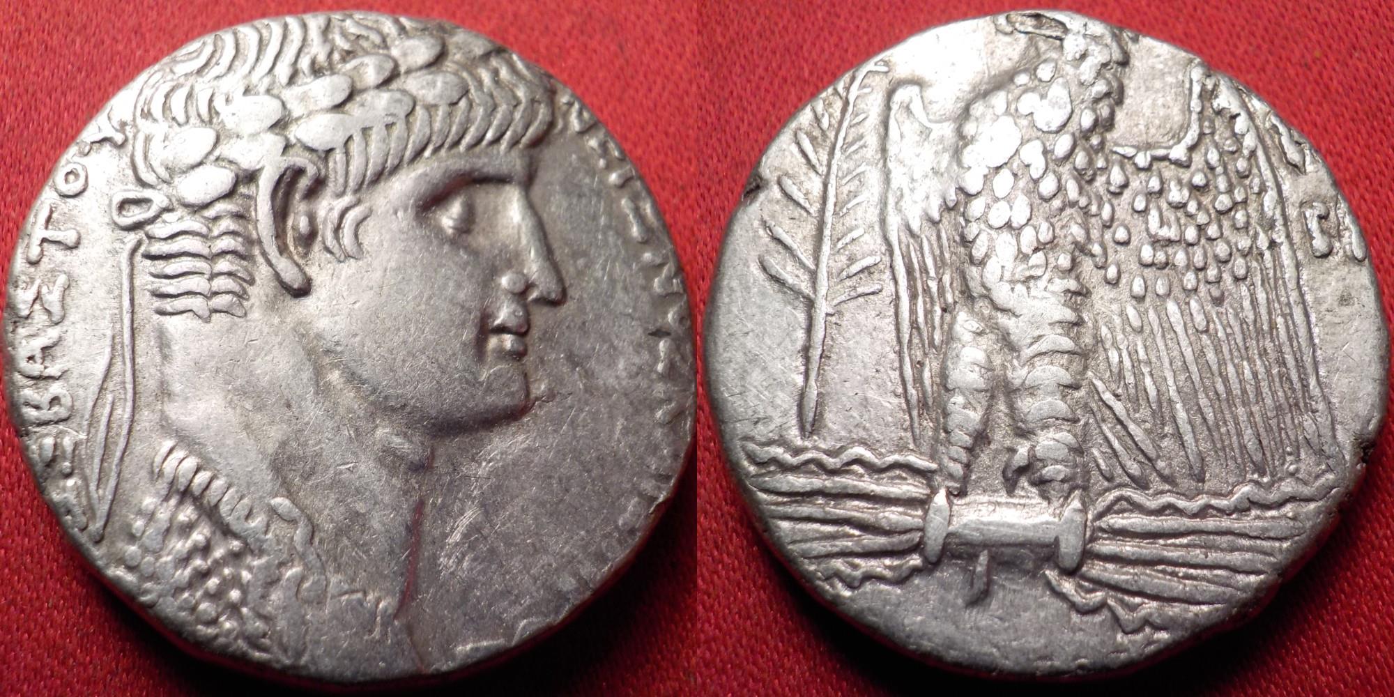 NERO AR silver tetradrachm. 61-62 AD. Eagle on thunderbolt. | Roman ...