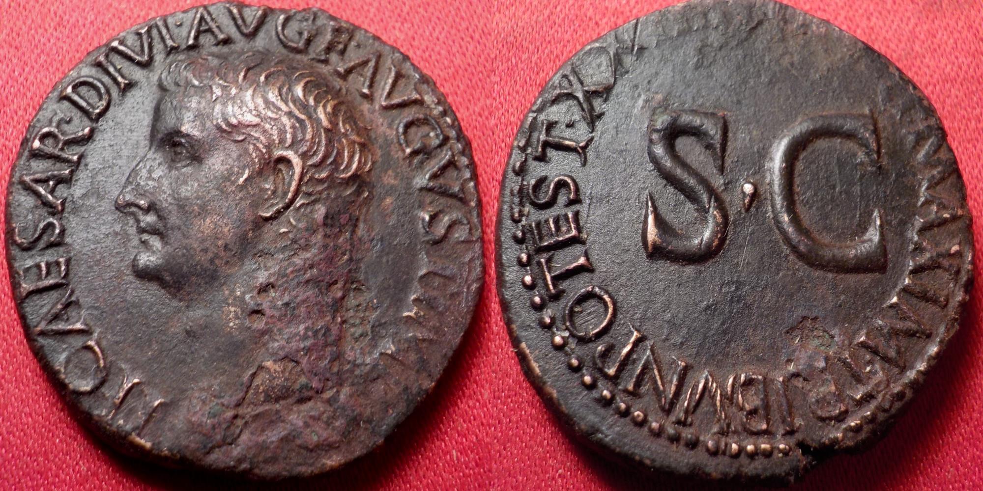 TIBERIUS AE as. Rome, 22-23 AD. Legend around SC | Roman Imperial Coins