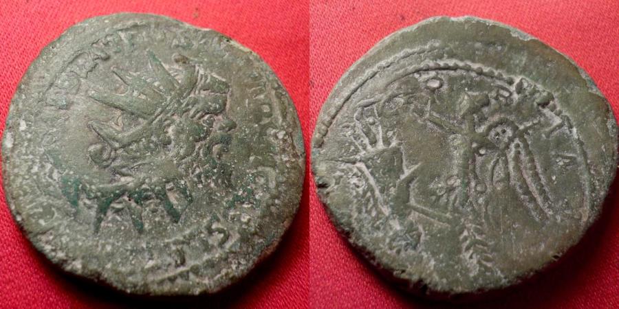 POSTUMUS AE double sestertius. Two coin types of Postumus, Victory ...