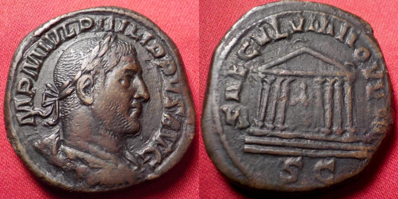 PHILIP I AE sestertius. The New Age - SAECULUM NOVUM. Roma in octostyle ...