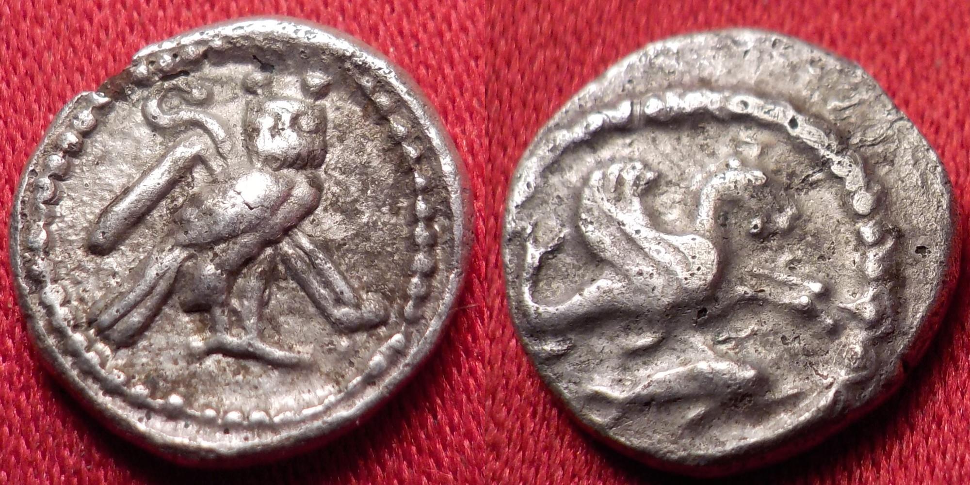 TYRE, PHOENICIA AR obol or shekel fraction. Early 4th century BC. Owl ...