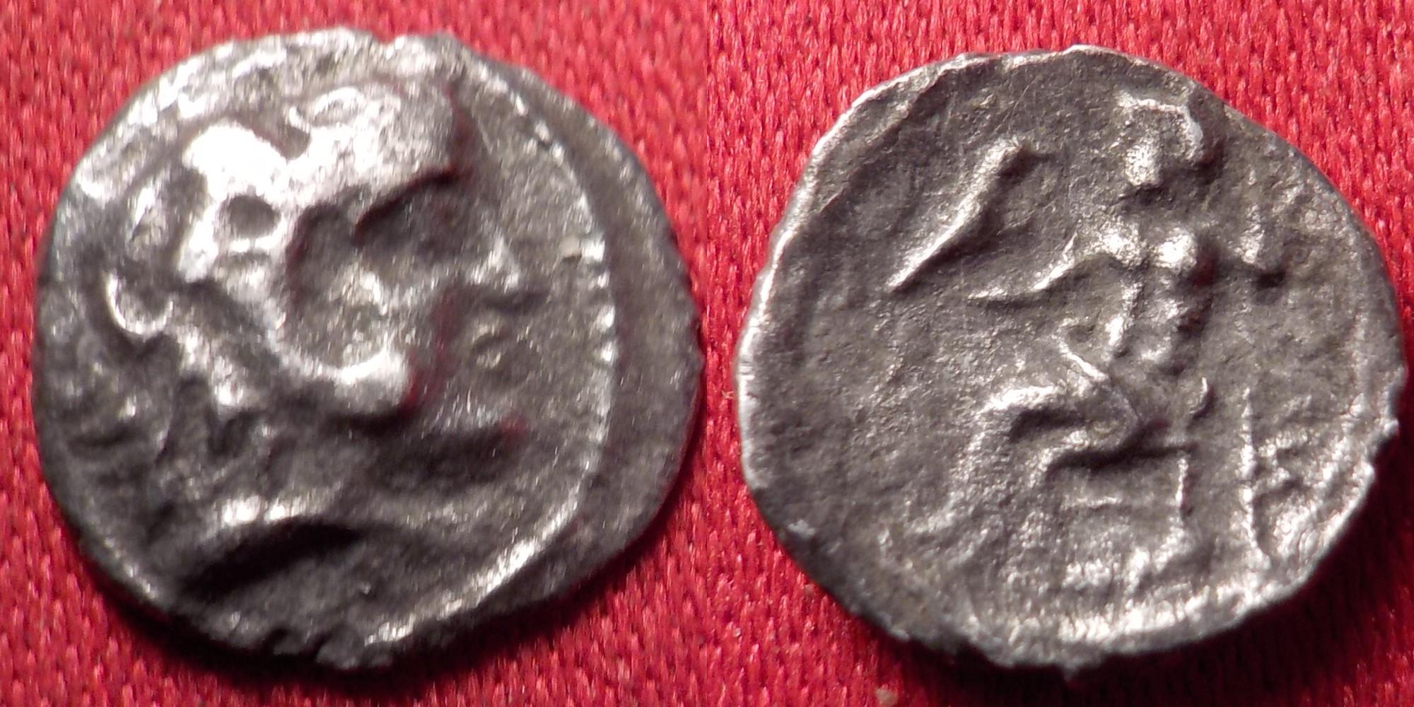 ALEXANDER III AR silver obol. Zeus seated left. 336-323 BC | Greek Coins