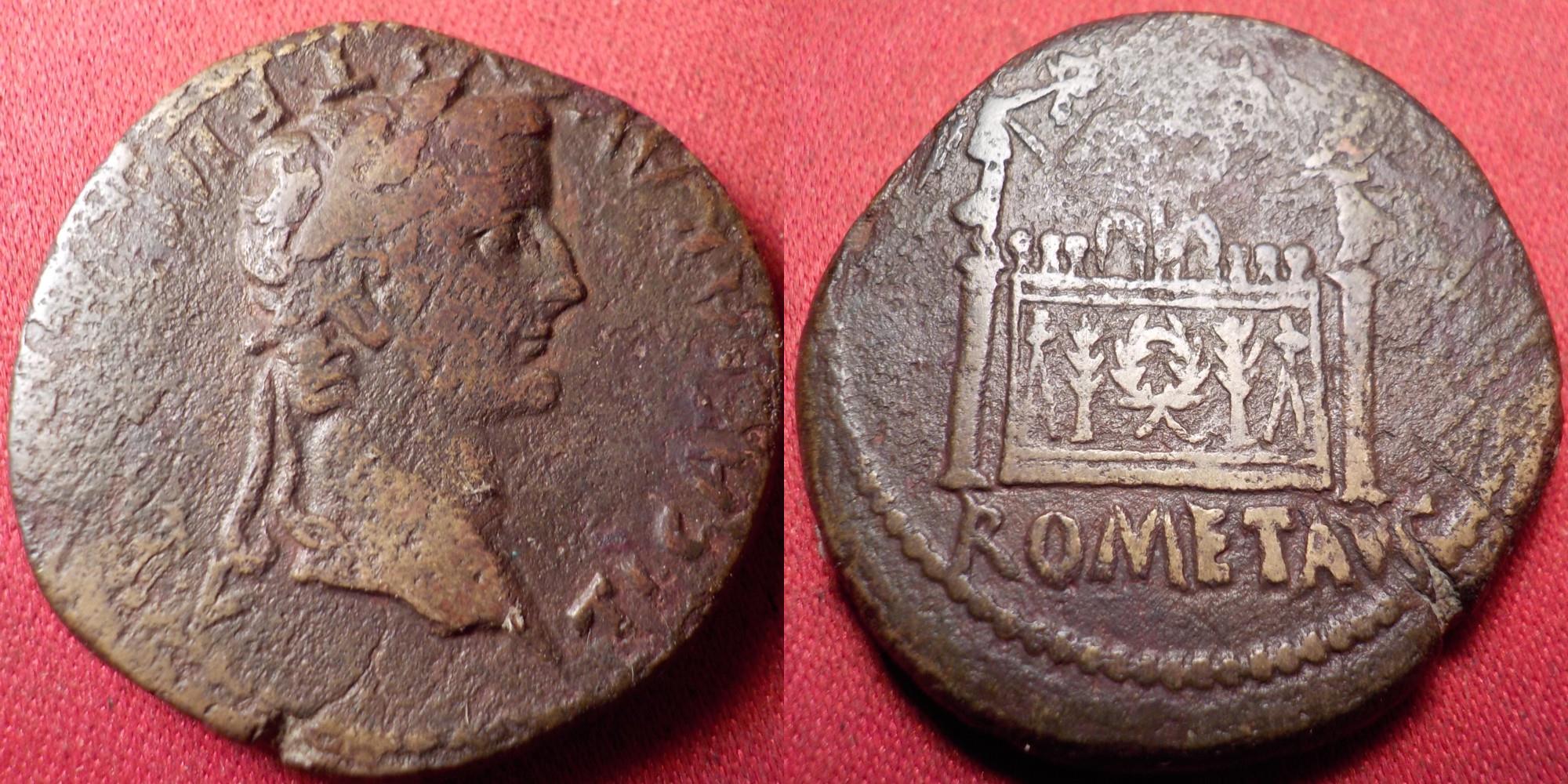 TIBERIUS, as Caesar, AE as. The Altar of Lugdunum, struck 12-14 AD.