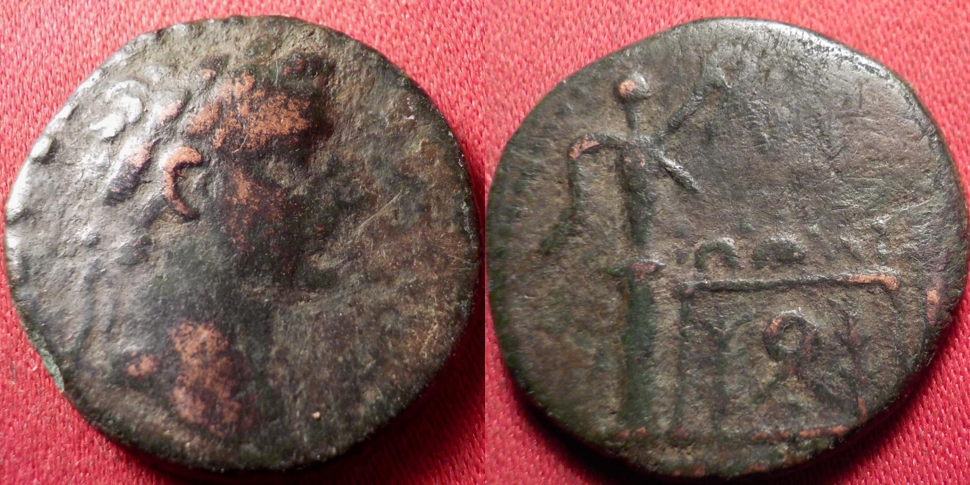 TIBERIUS CAESAR AE semis. The Altar of Lugdunum, ROM ET AVG. 12-14 AD.