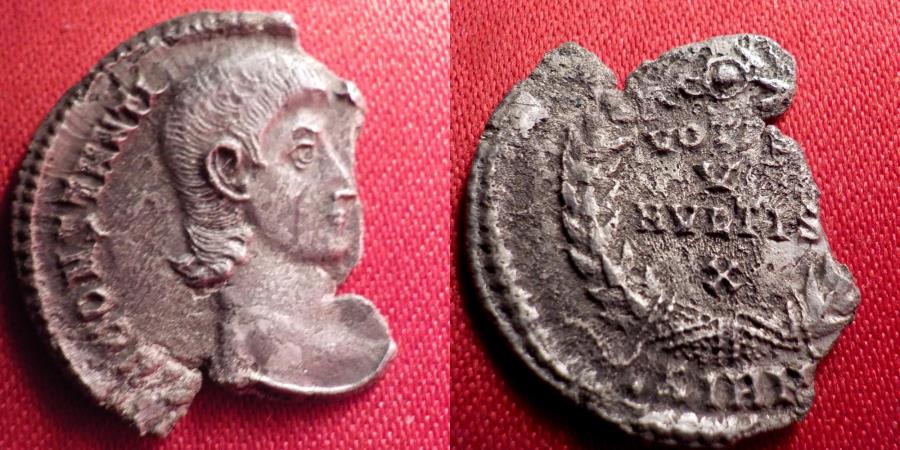 CONSTANTIUS GALLUS CAESAR silver siliqua. Aquileia, vows in wreath ...