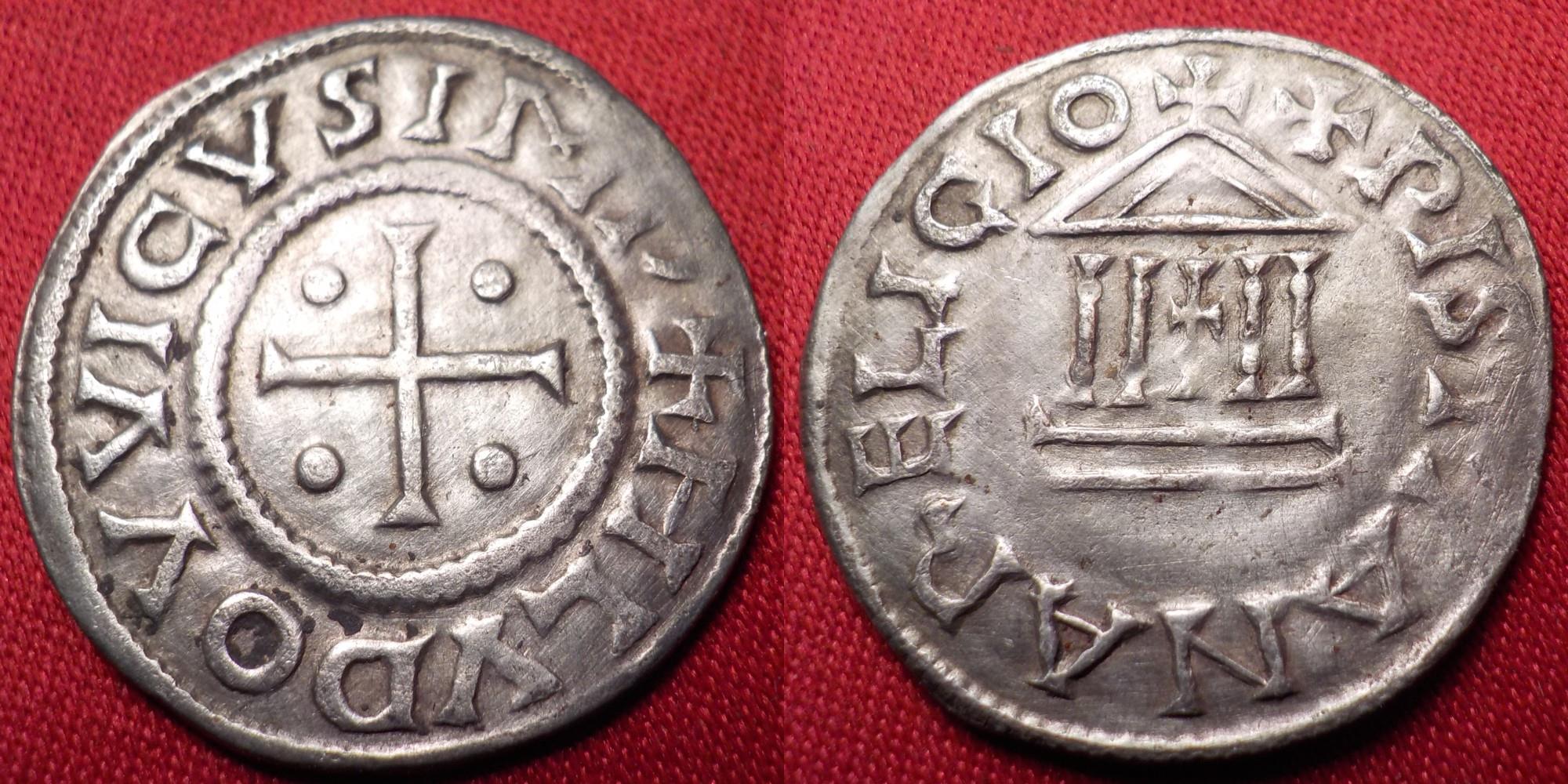 EMPEROR LOUIS I THE PIOUS AR silver denier. Son and heir of Charlemagne ...