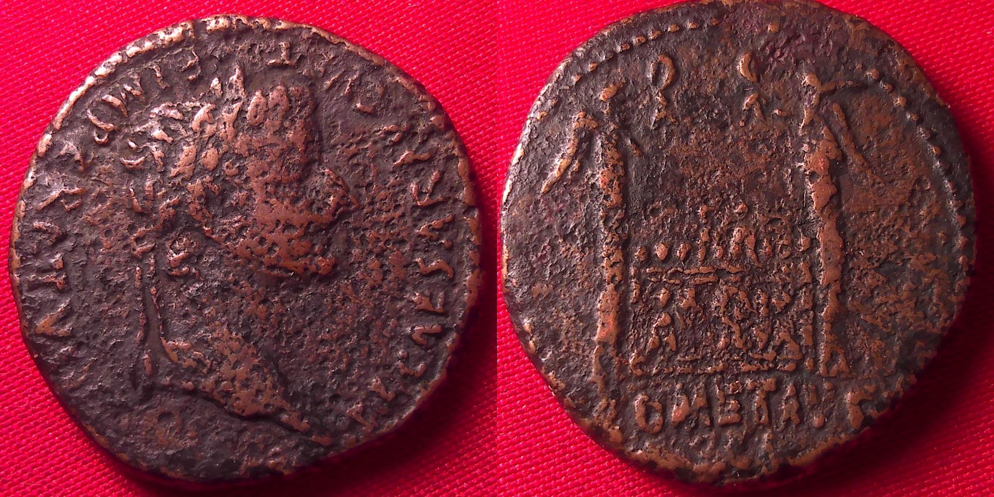 TIBERIUS, as Caesar, AE as. The Altar of Lugdunum, struck 12-14 AD.