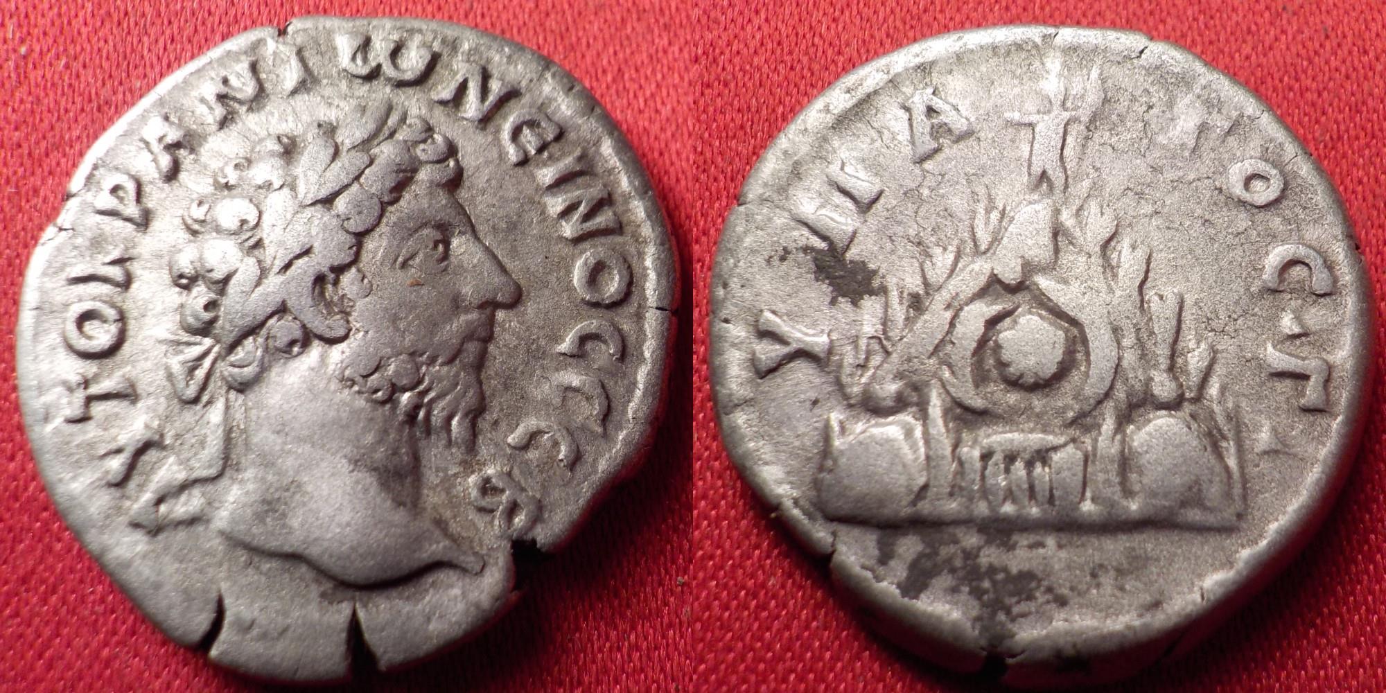 MARCUS AURELIUS AR silver didrachm. Helios atop Mt Argaeus. Cappadocia ...