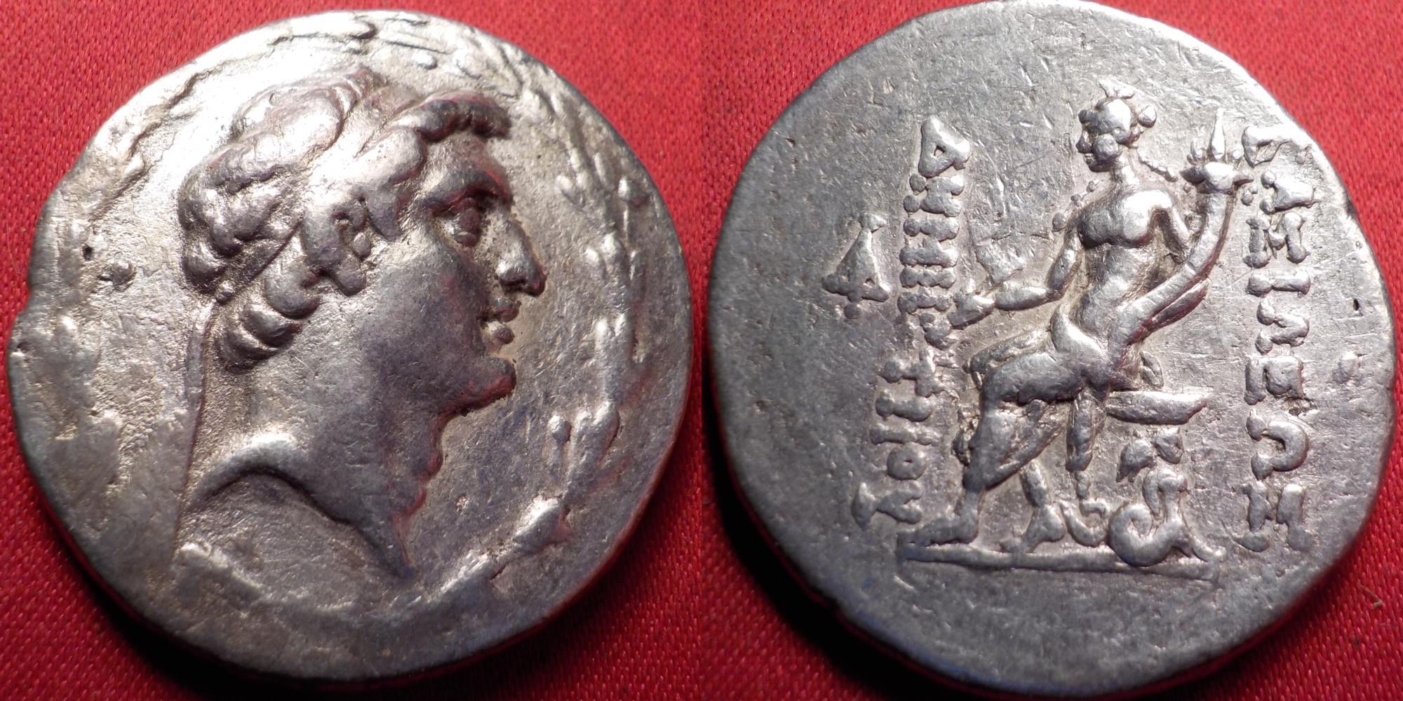 DEMETRIOS I SOTER AR silver tetradrachm. Antioch on the Orontes, 162 ...