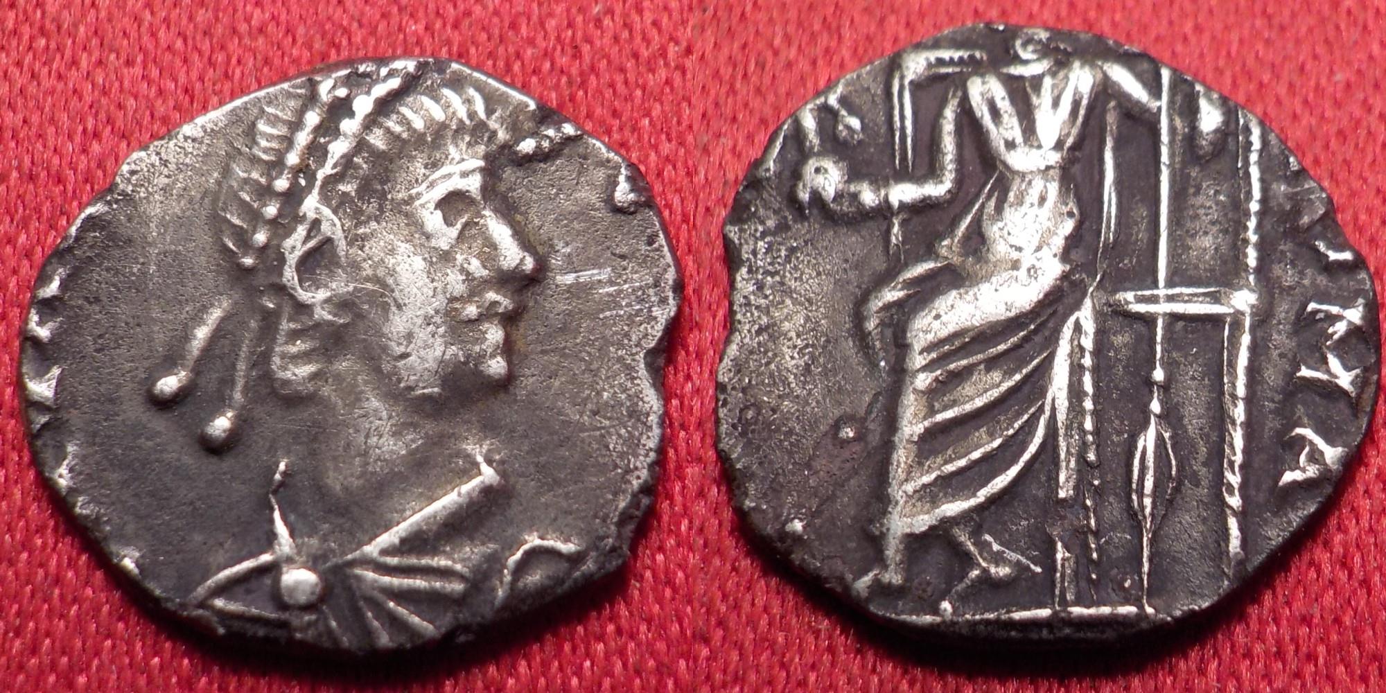 VALENS AR silver siliqua. URBS ROMA, Roma seated left. | Roman Imperial ...