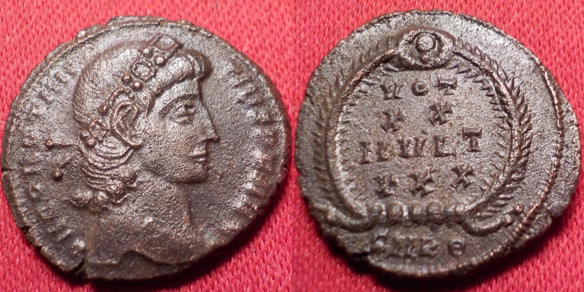 CONSTANTIUS II AE4. Cyzicus. VOT XX MVLT XXX in wreath | Roman Imperial ...