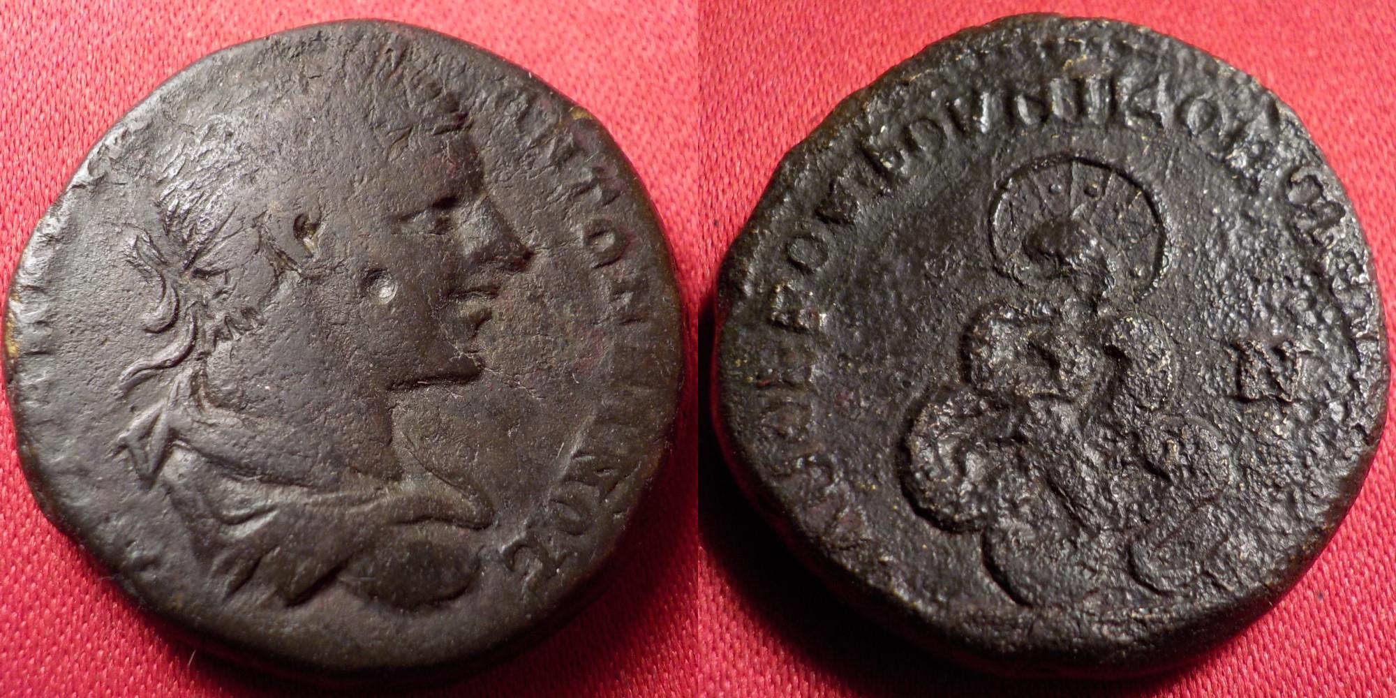 ELAGABALUS AE 26mm. Nikopolis ad Istrum. Nimbate serpent | Roman ...