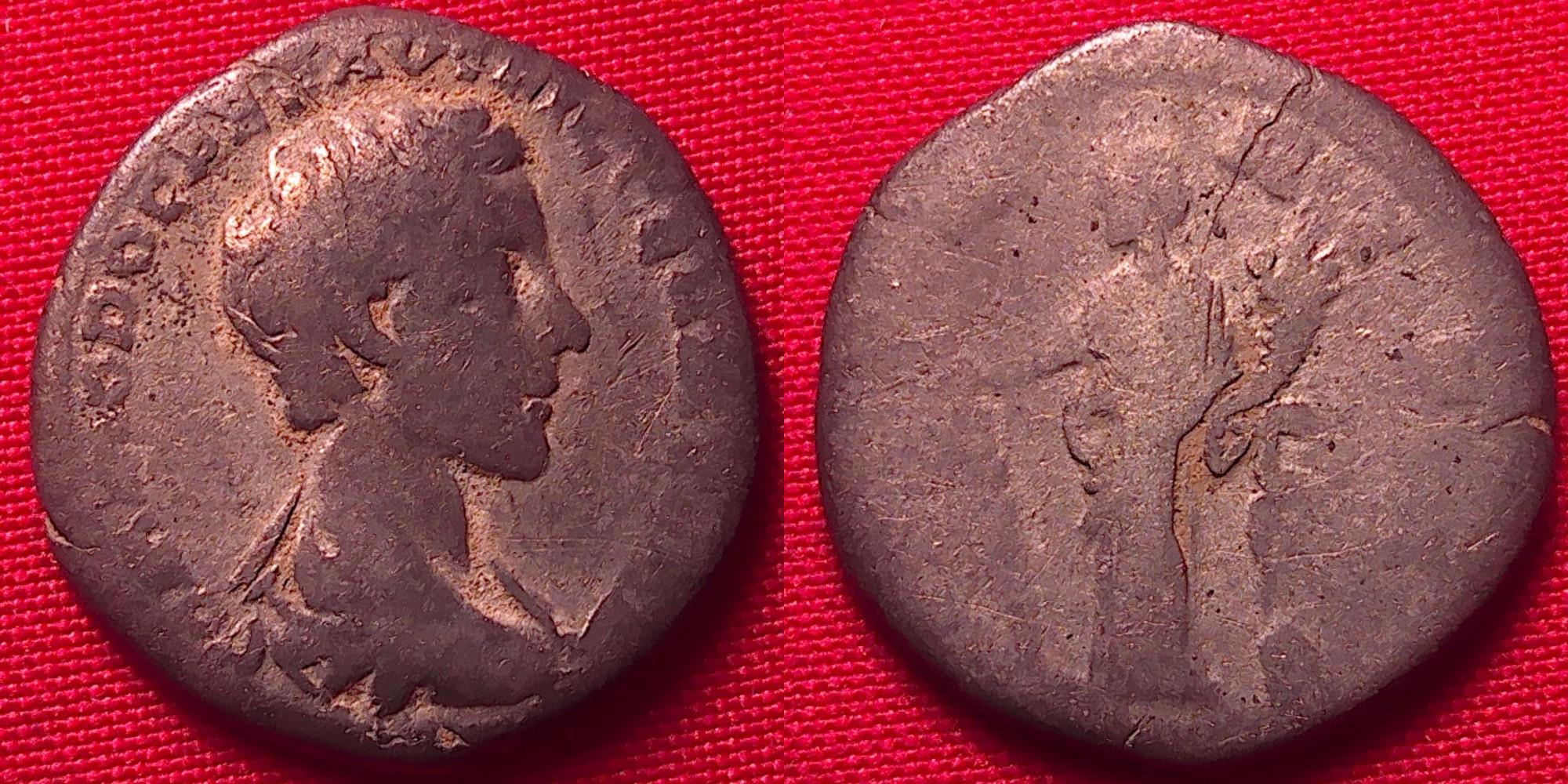 COMMODUS CAESAR AR silver denarius. 175-176 AD. Hilaritas standing ...