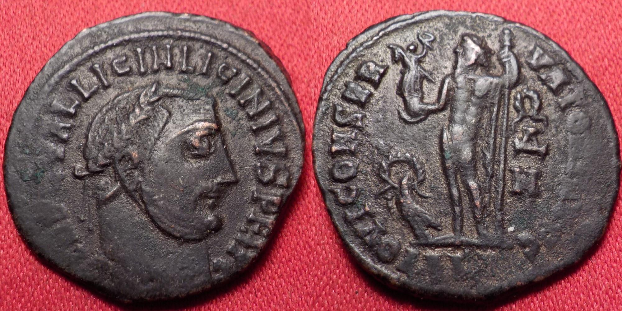 LICINIUS I AE silvered follis. Alexandria, 315-316 AD. Jupiuter ...