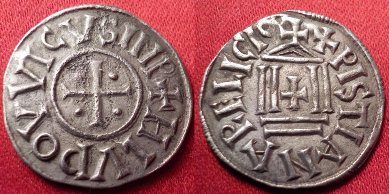 EMPEROR LOUIS I THE PIOUS AR silver denier. Son and heir of Charlemagne ...