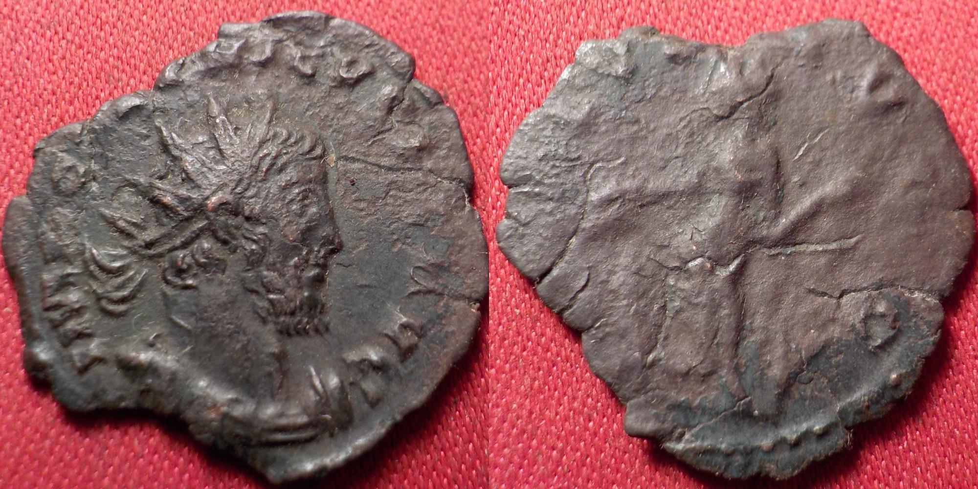 TETRICUS I AE antoninianus. SALUS standing, feeding serpent. | Roman ...