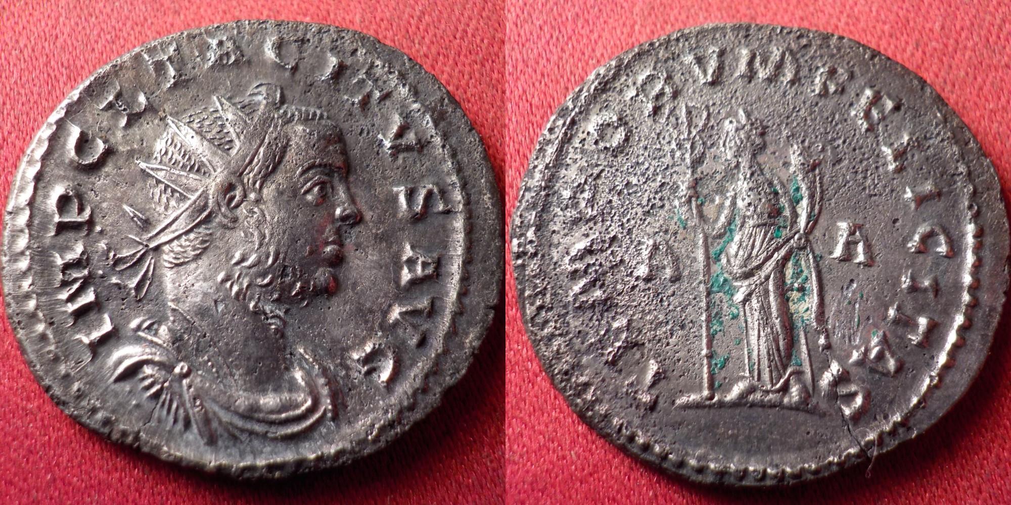 TACITUS AE silvered antoninianus. TEMPORUM FELICITAS, Felicitas ...