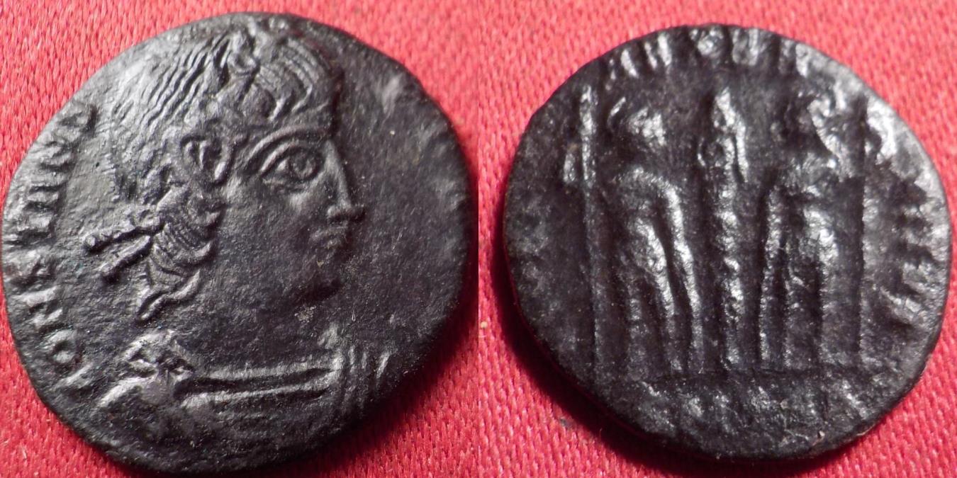 CONSTANS AUGUSTUS AE3. THessalonica, soldiers & standard | Roman ...