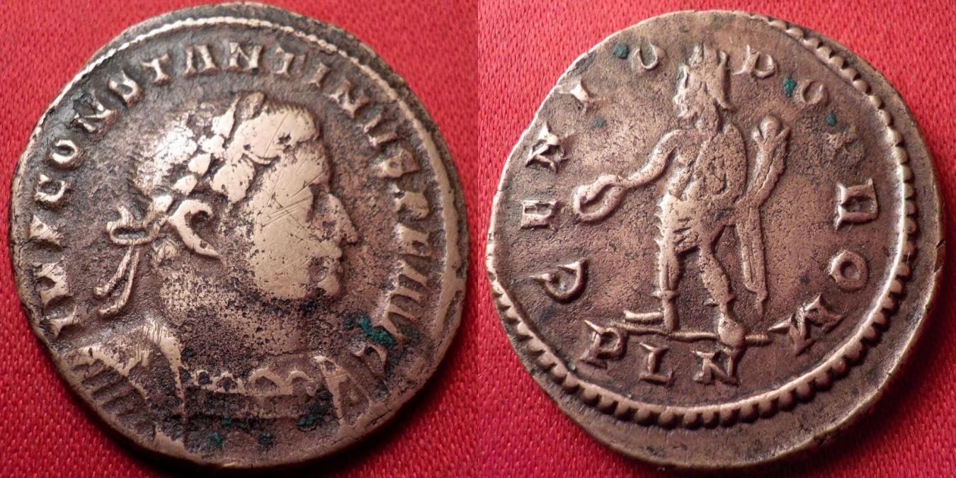 CONSTANTINE I THE GREAT AE follis. Londinium, 307-310 AD. GENIO POP ROM