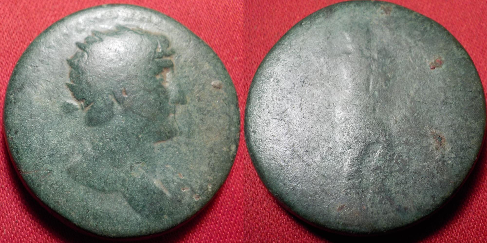 HADRIAN AE dupondius. Virtus standing, holding spear & parazonium. 15.0 ...