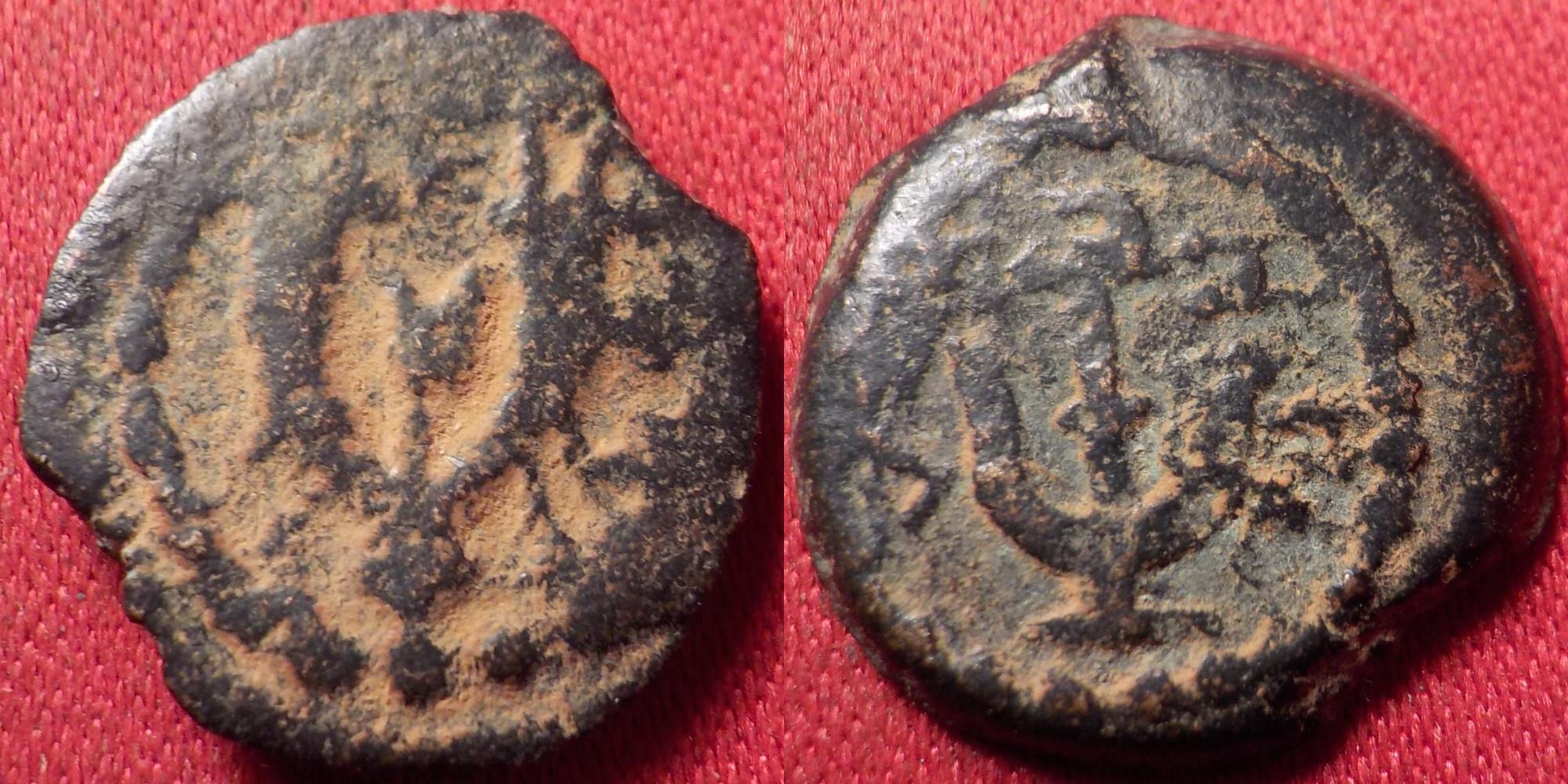 KING HEROD I THE GREAT AE prutah. Jerusalem, 40-4BC. Anchor / Double ...