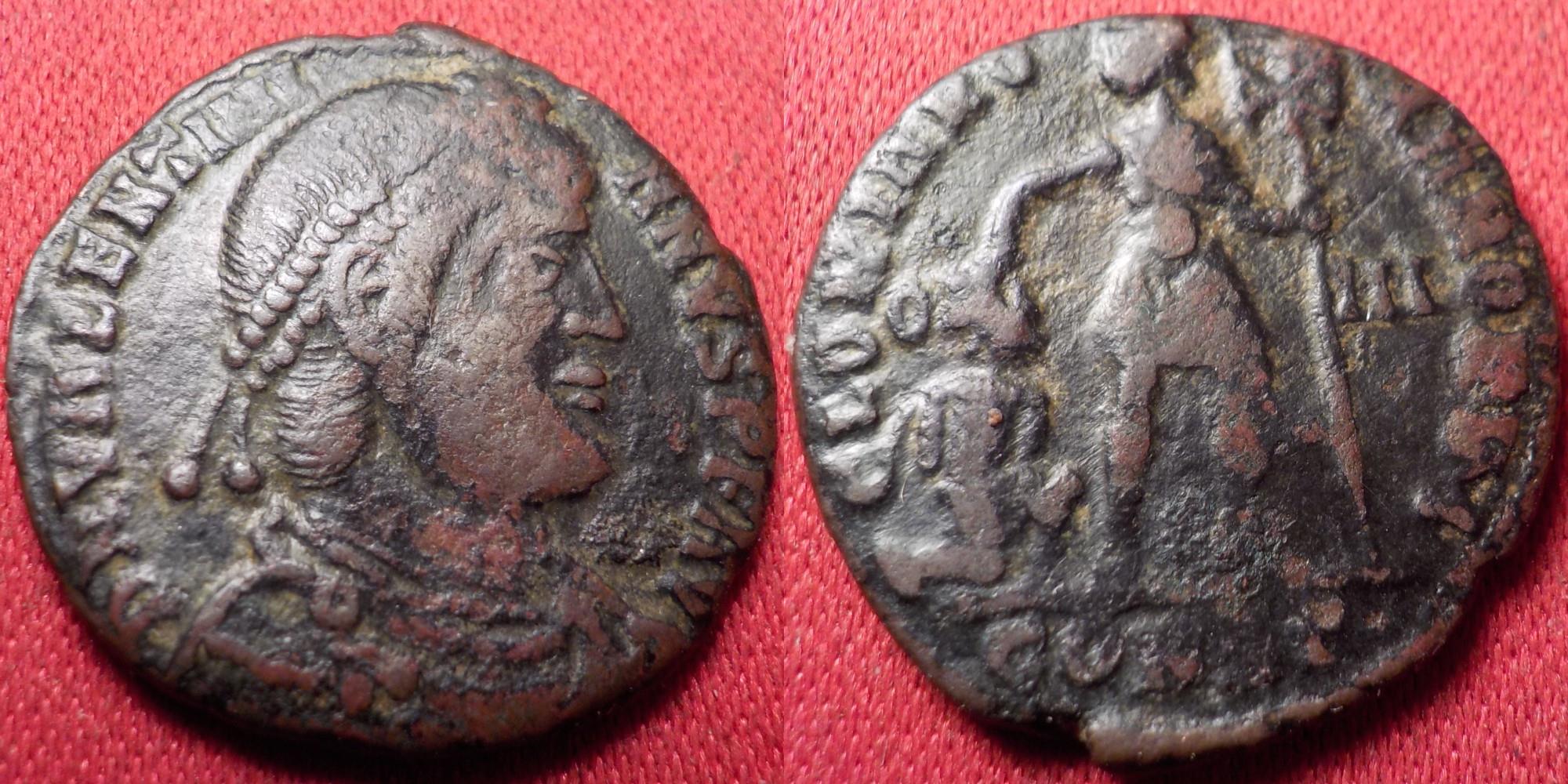 VALENTINIAN I AE3. Arles/Constantina. GLORIA ROMANORUM, Emperor ...