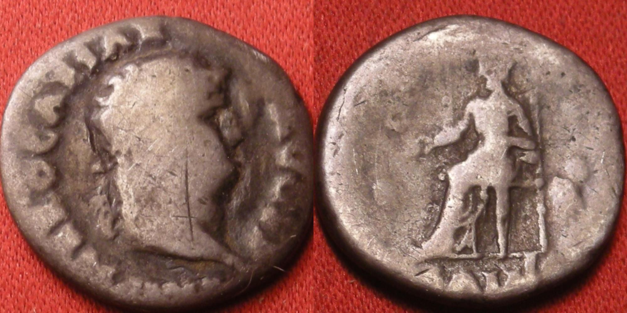 NERO AR silver denarius. Salus seated, holding patera. | Roman Imperial ...