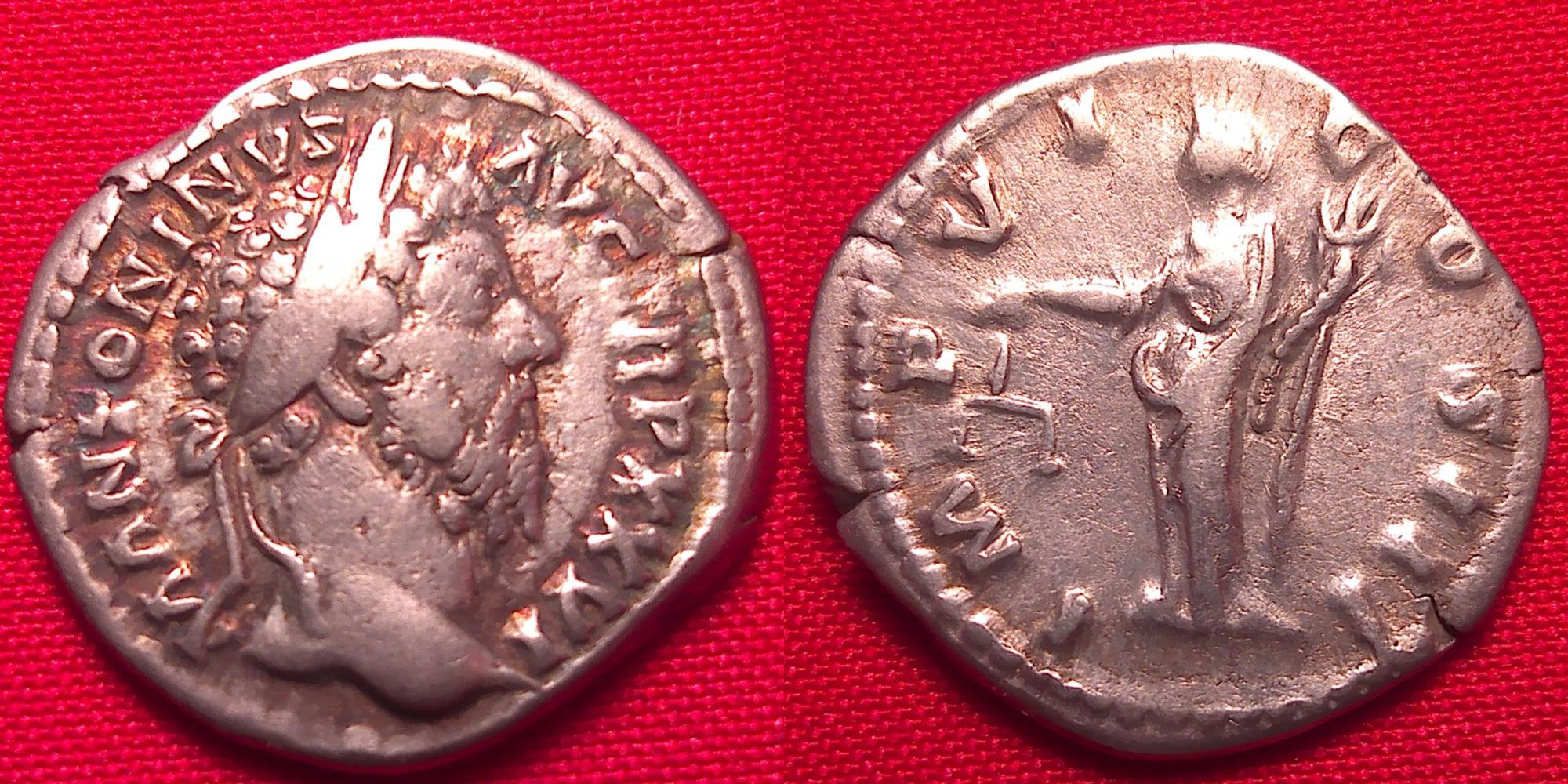 MARCUS AURELIUS AR silver denarius. Aequitas standing holding scales.