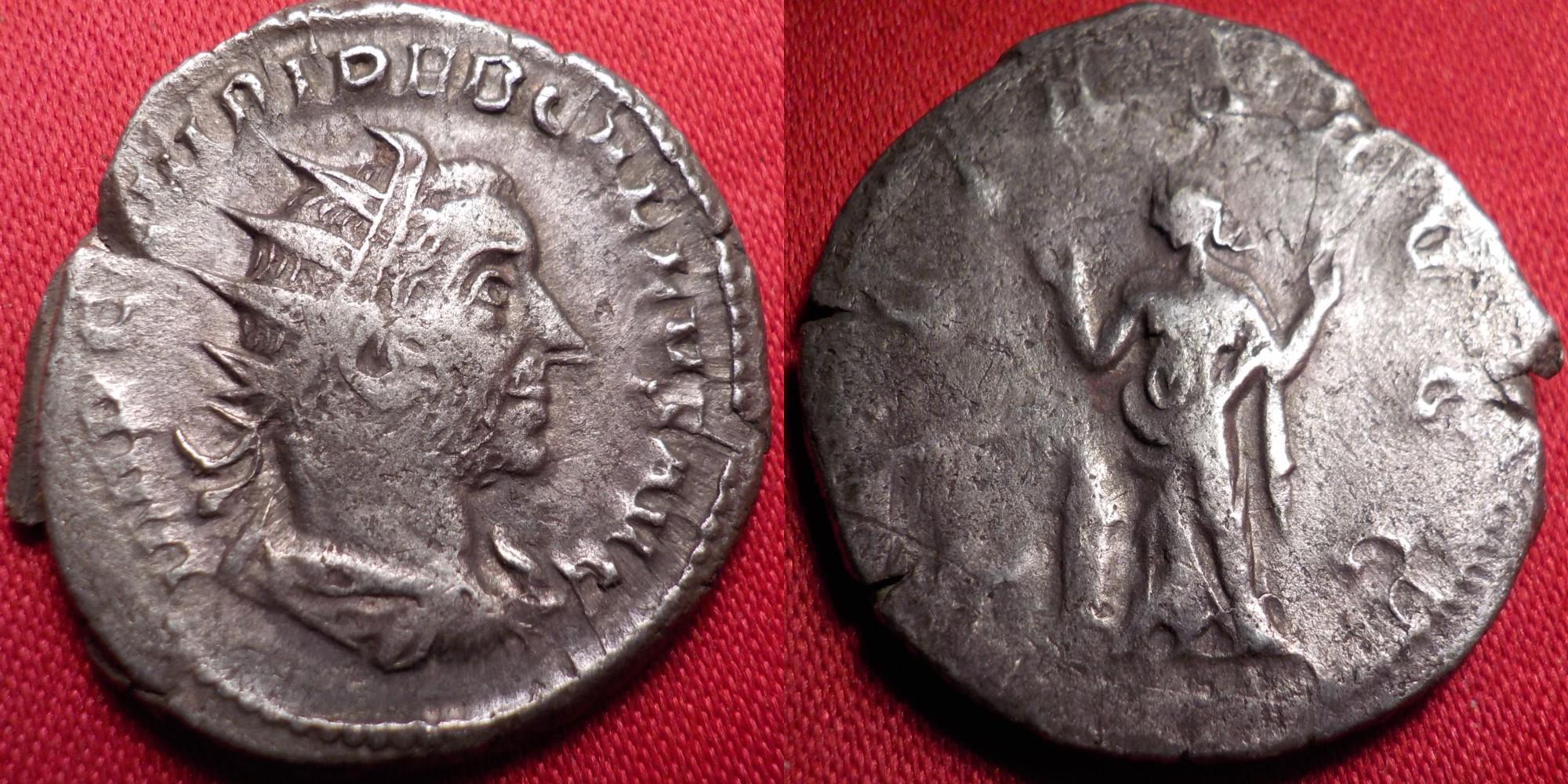 TREBONIANUS GALLUS AR silver antoninianus. PIETAS AVGG, Pietas standing ...